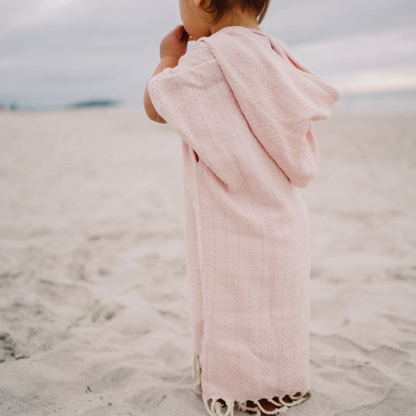 Cala Beach Essentials Kids Small Poncho Baby Pink - covehahei.nz